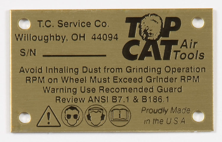 Equipment Tags | Metal Marker Mfg