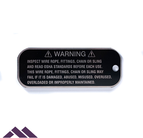 Equipment Tags | Metal Marker Mfg