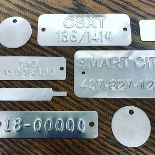 Photo Gallery | Metal Tags & Labels | Metal Marker Mfg