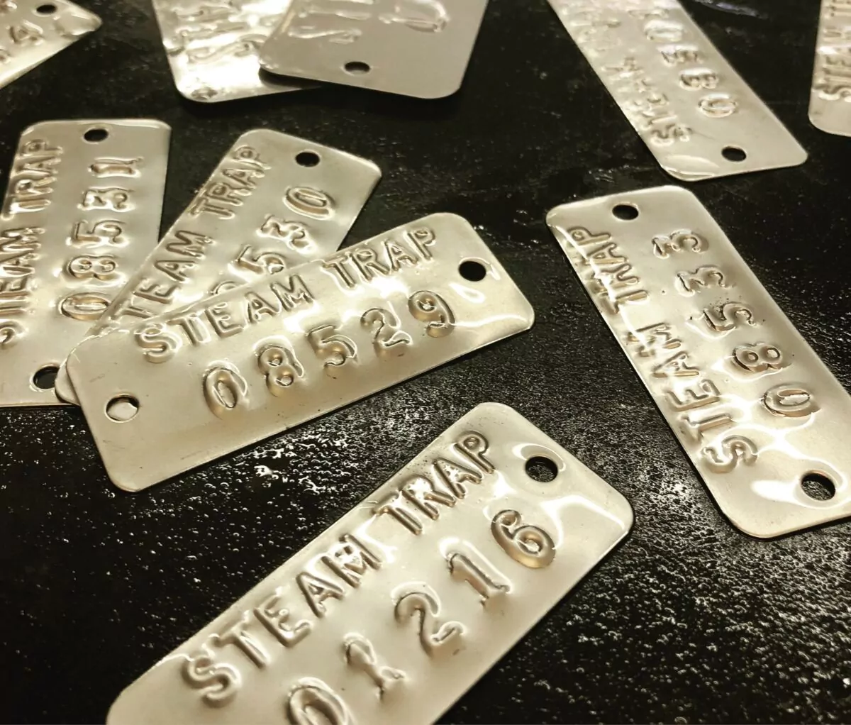 Custom Pump Tags for Equipment ID | Metal Marker Mfg
