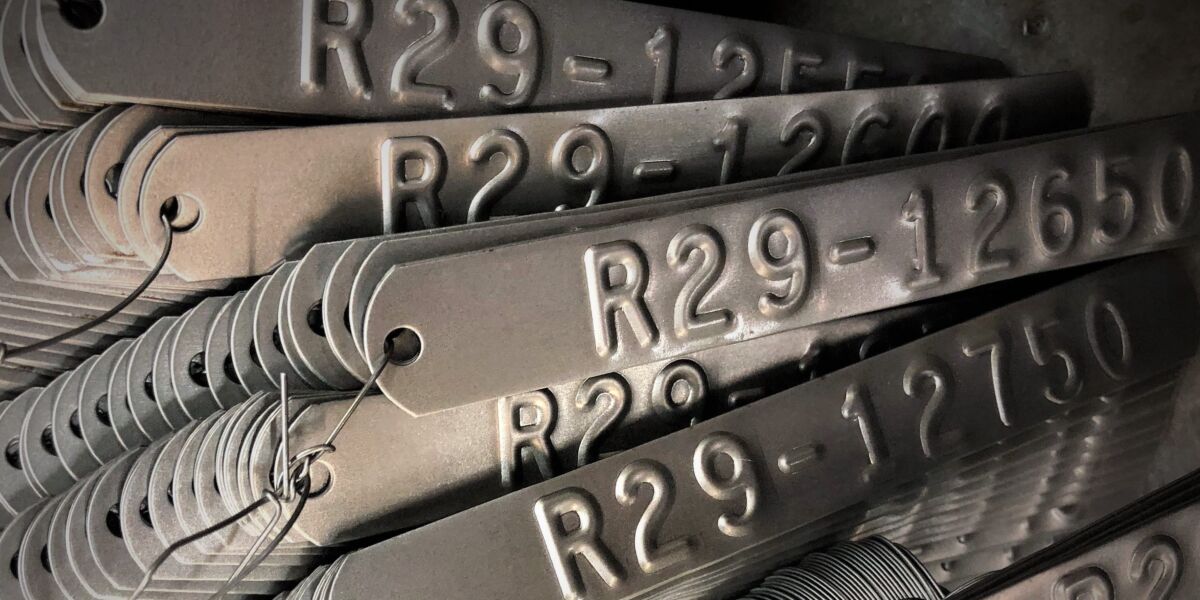 Custom Pump Tags for Equipment ID | Metal Marker Mfg