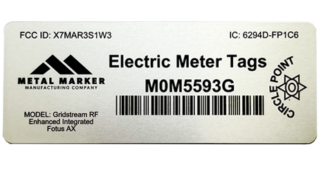 Electric Meter Tags for Utility Management | Metal Marker Mfg