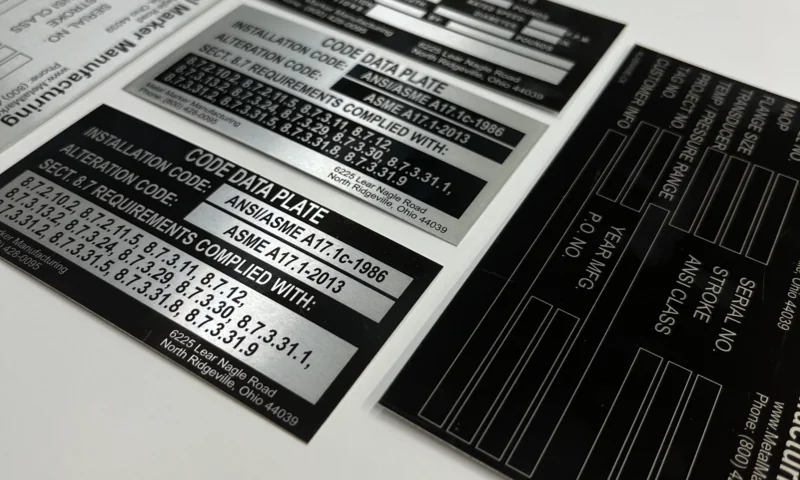 Elevator Data Tags for Safety & Compliance | Metal Marker Mfg